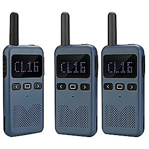 Retevis RB19 Walkie Talkies, Ultra-Slim Two Way Radios Rechargeable, USB-C,1650mAh Battery, Dot Matrix Screen,Handsfree 2 Way Radio for Clinic Small Business Office Easter Basket Gifts Skiing(3 Pack)