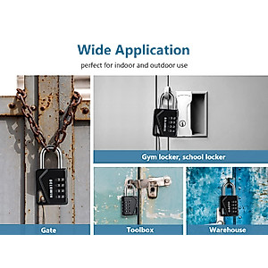 DELSWIN Combination Lock, 4 Digit Locker Lock Small Combo Lock with Name Tags for Gym School, Number Code Padlock for Outdoor Shed Fence (2Pcs)