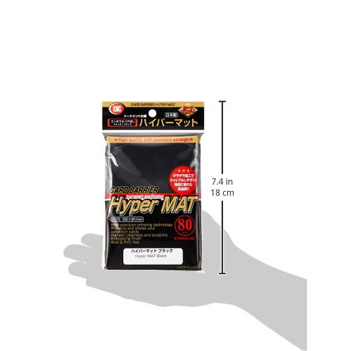 KMC Full Size Hyper Matte Sleeves (80-Pack), Black, Standard Size