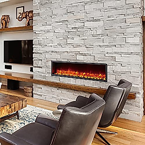 Dynasty Harmony 55 Inch Electric Fireplace - Modern, Linear Design with Multiple Flame Colors & Remote Control | Hardwire or Plug-in Installation, Supplemental Zone Heat