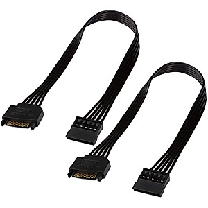 TeamProfitcom SATA Power Extension Cable, 15 Pin SATA Male to Female Extender Power Cable Adapter for Hard Drive Disk HDD, SSD (2 Pack) 24 Inches