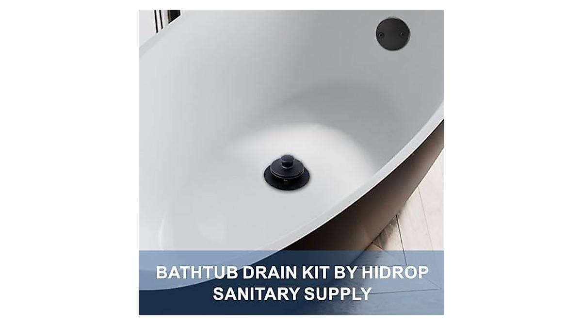 Black Tub Drain & Overflow Set - Universal Matte Black Tub Trim Kit