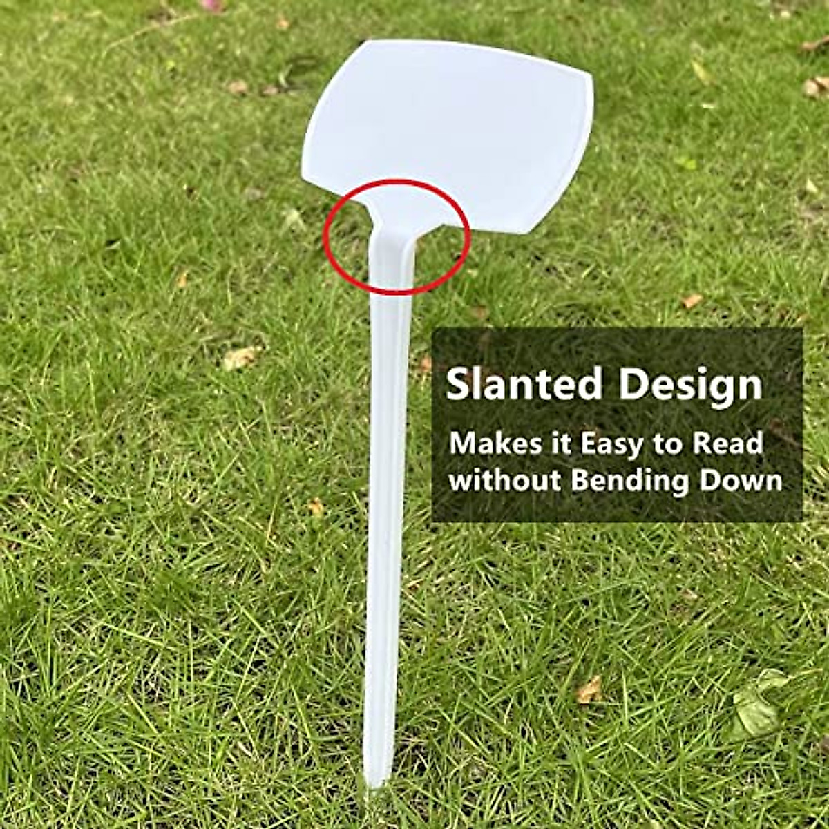 Extra Large Plant Labels, 14.1'' Tall Garden Markers for Plants Outdoor Waterproof T-Type Tags, Plastic Garden Labels for Herbs, Flowers, Vegetable, Seedlings with a Marker Pen (12PCS)