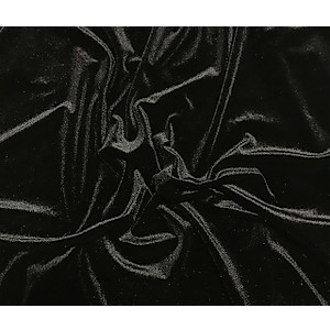 Black - Stretch Polyester Velvet Fabric