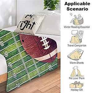 Football Sofa Throw Blanket Flannel Super Soft Warm Fleece Bedspread Home Decor All Season for Bed Couch Living Room Large 50"x40" in