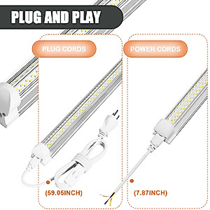 ONLYLUX 4ft led Shop Light - 45W 6750lm 5000K 4 Foot V Shape Integrated T8 led Lights,Linkable Shop Lights 48" T8 Garage Lights 8 Pack