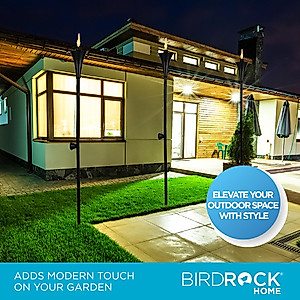 BIRDROCK HOME Outdoor Torches - Durable Construction, Modern Design, Weather Resistant, Citronella Oil Compatible, Ideal for Backyards, Patios, Pathways - Fiji Black, 2 Pack