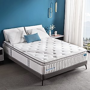 Twin XL Mattress,Lechepus 12 Inch Cooling Gel Memory Foam Hybrid Mattress with Pocket Innersprings,Medium Firm Mattresses for Supportive & Pressure Relief,CertiPUR-US Certified,Matress-in-Box