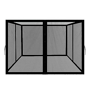 EasyLee Gazebo Universal Replacement Mosquito Netting 10x12, 4-Panel Screen Walls for Outdoor Patio with Zipper, Mosquito Net for Tent Only (Black)