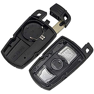Olivine Auto Remote Key Shell for BMW 1 3 5 6 7 Series E90 E92 E93 Replacement 3 Button Smart Car Key Case Cover, Black