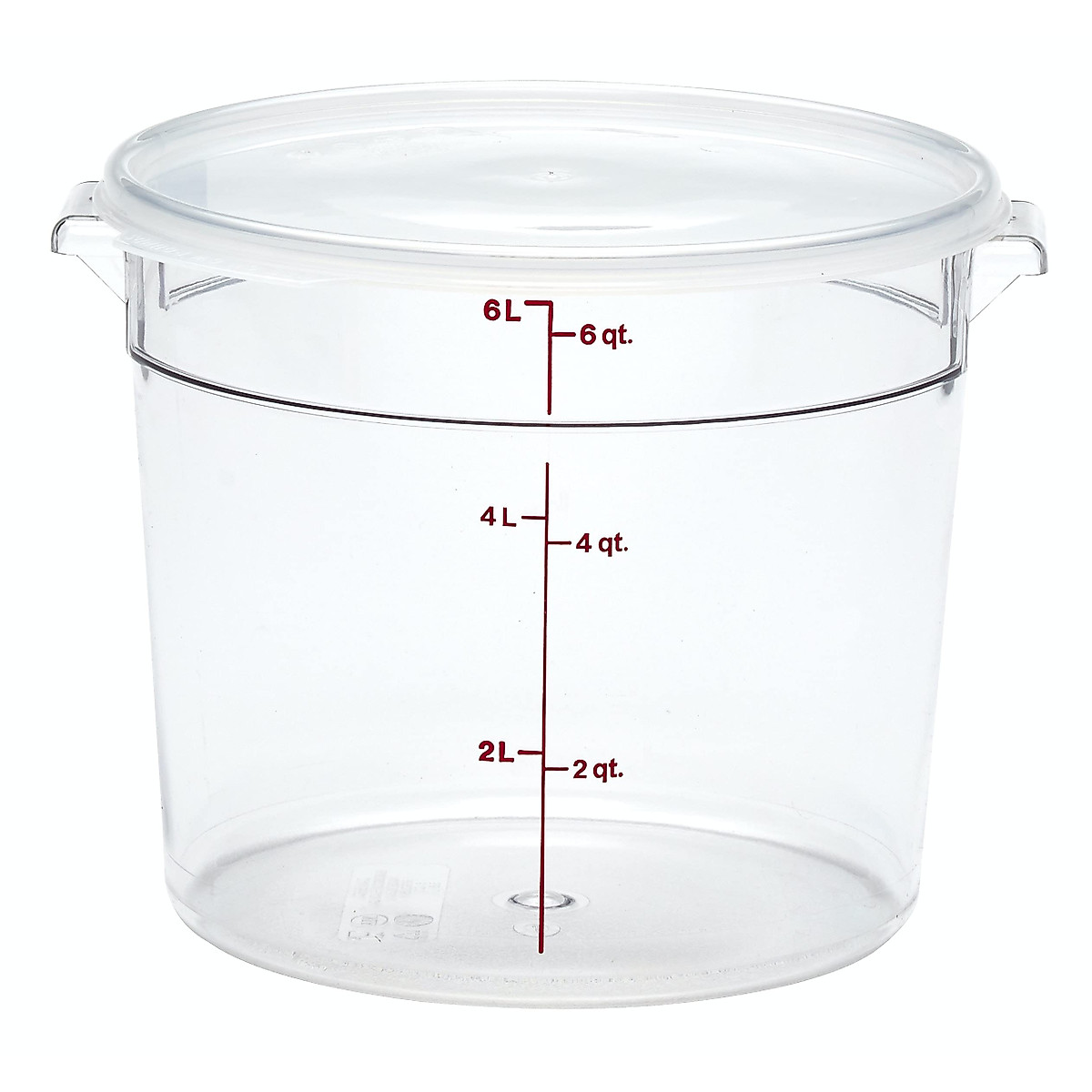Cambro RFSCW6135 Camwear Round Food Storage Container, Polycarbonate, Clear, NSF, 6 Quart