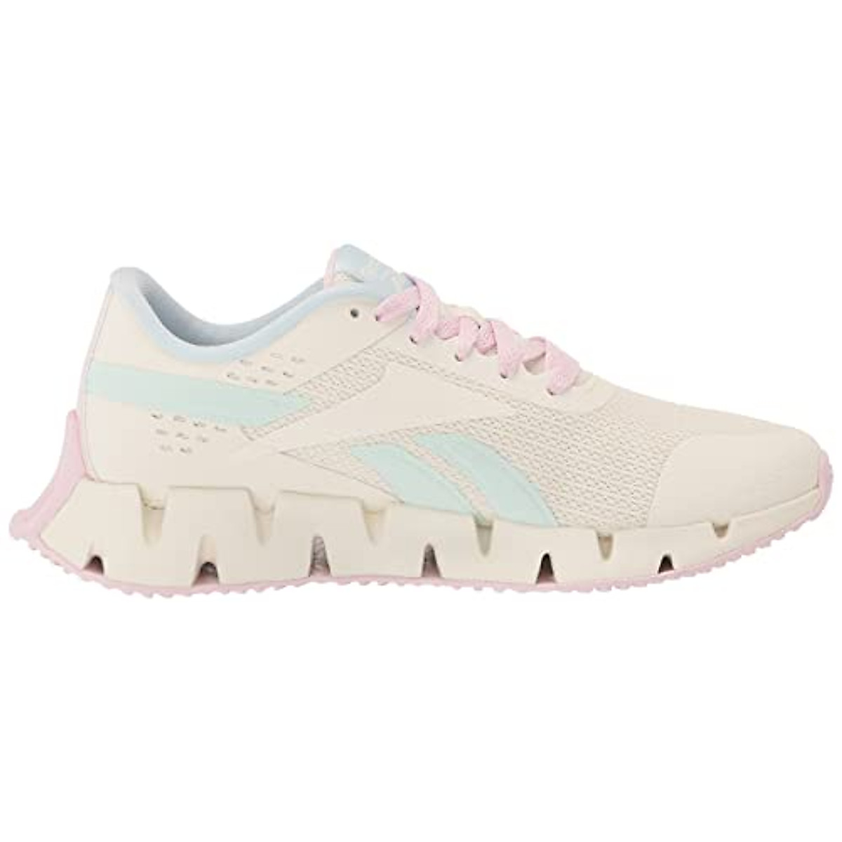 Reebok Girls Zig Dynamica 2.0 Running Shoe, Chalk/Mist/Pixel Pink, 6 Big Kid