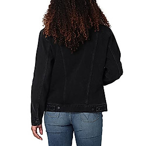 Wrangler Women's Relaxed Fit Memory Maker Jean Jacket, Carbon, Medium