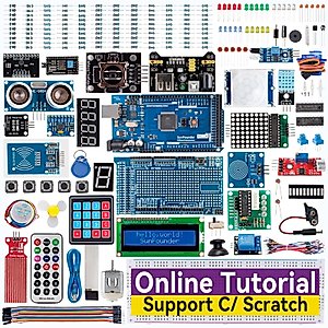 SunFounder Project The Most Complete Electrnoics Starter Kit Compatible with Arduino Mega 2560 R3 Mega328 Nano, 73 Tutorials Included