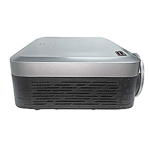 RCA RPJ138 Roku Smart Android Home Projector with Wi-Fi, Built in DVD Player, HD, LED, with RCA Stereo Audio Output, Grey