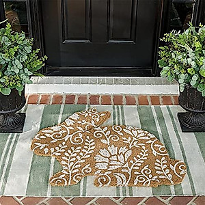 Bunny Shaped Door Mat, Easter Bunny Cotton Rug Rabbit Floor Mats Non Slip Area Rug for Bedroom Living Room Home Decor, 29.52''x39.37''