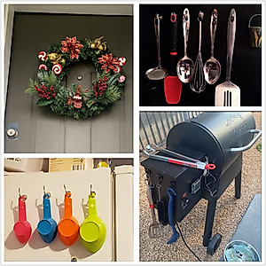 Magnetic Hooks，35Lbs ​Strong Neodymium Magnet Hook,for Hanging BBQ Grill Tools Pot Holders,Refrigerator,Cruise,Kitchen,Key Holder,Coat,(Black 10PACK)