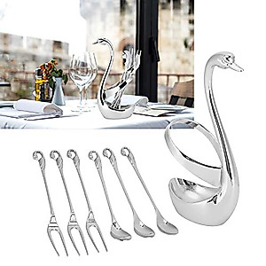 7Pcs Set Zinc Alloy Dinnerware Holder Tableware With 3 Spoons 3 Forks Home Decoration 7Pcs Set Zinc Alloy