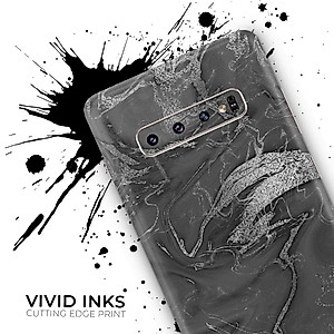 DesignSkinz Black & Silver Marble Swirl V7 Protective Vinyl Decal Wrap Skin Cover Compatible with The Samsung Galaxy S20 (Screen Trim & Back Glass Skin)