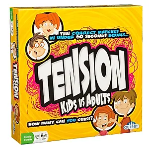 Tension Family Edition Board Game - Fast Paced Guessing Game Of Subjects And Categories - Kids vs. Adults Version Features 200 Cards (Ages 7+)