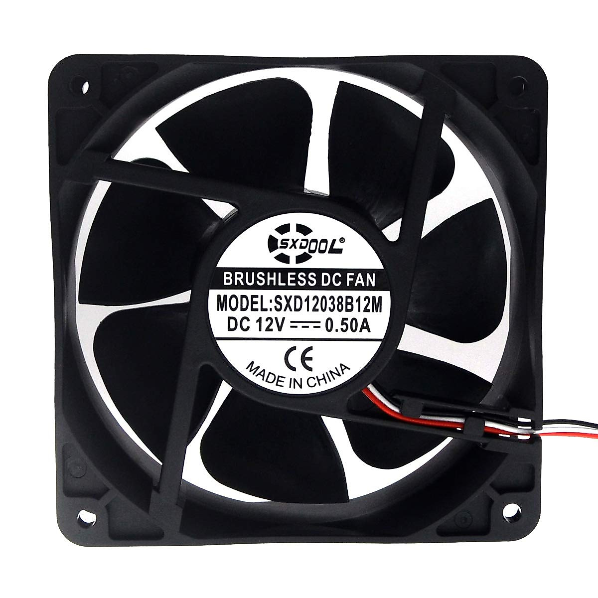 SXDOOL 12038 120mm x 38mm 3000rpm High Airflow CFM 12V 3pin FG DC Brushless Ball Bearing Cooling Fan