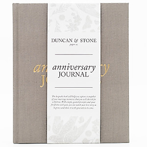 Anniversary Journal by Duncan & Stone - Taupe | Wedding Journal Book For Couples | Marriage Scrapbook Gift | Memory Gifts for Couples | Keepsake for Anniversaries