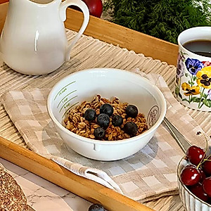 Portion Perfection Measuring Bowls, PORCELAIN, Set of 2 Portion Control Bowls for Weight Loss, Accurate Bowl Does the Measuring For You - No Cups Required, Weight Control & Bariatric Surgery Must Have