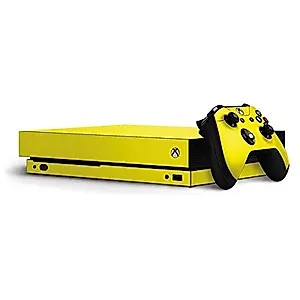 Skinit Decal Gaming Skin Compatible with Xbox One X Console and Controller Bundle - Originally Designed Yellow Design