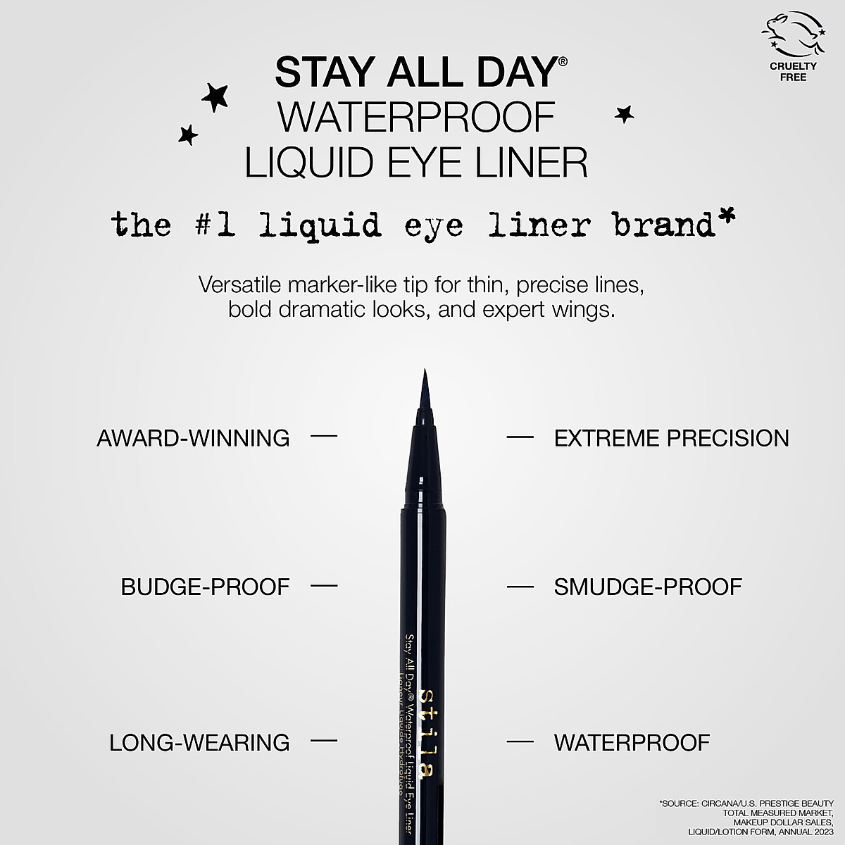 stila Stay All Day Waterproof Liquid Eye Liner, Midnight (Deep Blue)