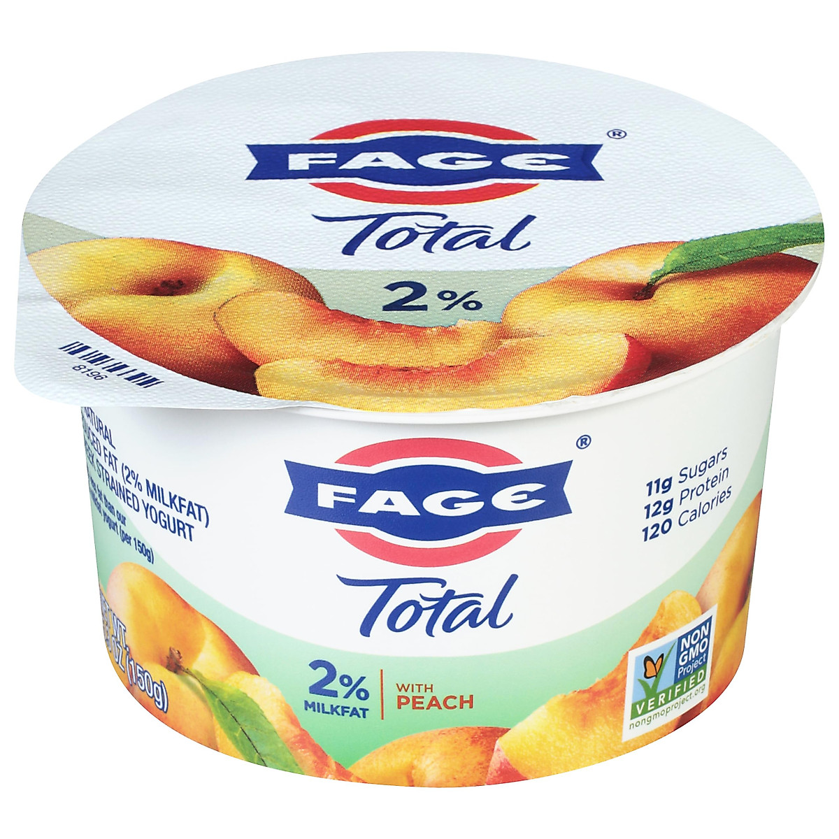 Fage Total Greek Yogurt, 2%, Peach, 5.3 oz