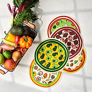 Buzzee Beeswax Wrap -Based in USA | Certified Organic Cotton | Eco Friendly Products | Kitchen Organization | Round Reusable Beeswax Wraps For Food | Sustainable Products |Food Saver Rounds 5PK BUNDLE
