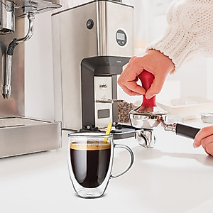 Set of 4 Cappuccino Glass Mugs,Double Wall Insulated Coffee Mugs,Clear Glass Mugs with Handle,Glass Coffee Cups,Perfect for Latte, Americano, Espresso,Cappuccinos,Tea, Beverage(350ml /11.84oz)