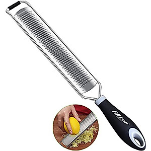 ALLTOP Lemon Zester, Hand-held Stainless Steel Food Grater,Pro Kitchen Tool for Cheese Parmesan Vegetable Ginger Garlic Nutmeg Citrus Lime Orange Chocolate Fruit - Fine Shredder