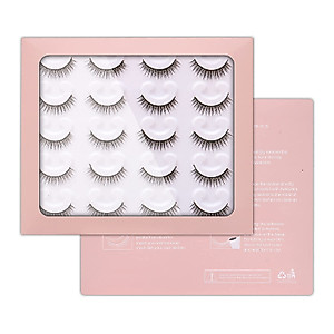 Short Eyelashes Natural Look 6D Wispy Mink Lashes 10 Pairs 100% Handmake Reusable Fake Eyelashe (Short-Natural_10pairs)