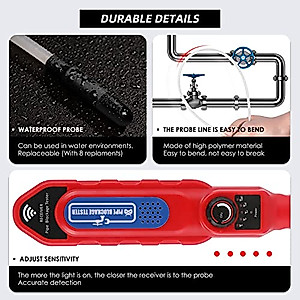 Mxmoonant Pipe Blockage Detector 40M/130ft Pipeline Scanner for PVC Iron Cement Wall with Waterproof Probes|Sensitivity|Accurate Positioning (40M)