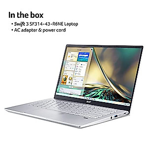 Acer Swift 3 SF314-43-R6NE Laptop | 14" Full HD IPS | AMD Ryzen 7 5700U Octa-Core Processor | AMD Radeon Graphics | 16GB LPDDR4X | 512GB SSD | Wi-Fi 6 | Fingerprint Reader | Backlit KB | Windows 11