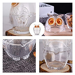 ALAMHI Crystal Glass Candy Dish with Lid,Small Clear Candy jar,Cute Owl Decorative jar for Office Desk, Glass Owl Home Decor