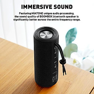 MIATONE Bluetooth Speakers, Waterproof and Portable Outdoor Wireless Speaker (Black)