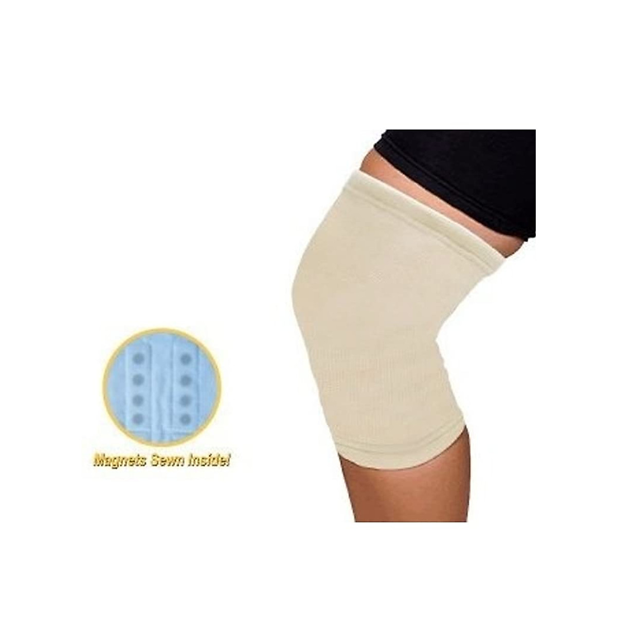 Felicity Daiwa Magnetic Knee Supporter Comfort and Firm Support for Weak Knees Arthritis Joint Pain Injury Recovery (Beige- LARGE)