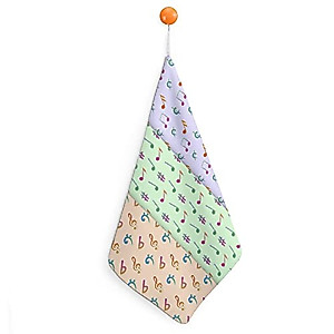 Lurnise Hand Towel Musical Note Music Hand Towels Dish Towel Lanyard Design for Bathroom Kitchen Sports