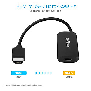 gofanco HDMI 2.0 to USB C Converter (HDMI to USB-C Monitor) – Compatible with Xreal, Rokid Air/Max, VITURE One, RayNeo, Portable Monitor, laptops, Switch, ROG Ally, Steam Deck, PS4/5, Xbox(HDMIUSBC)