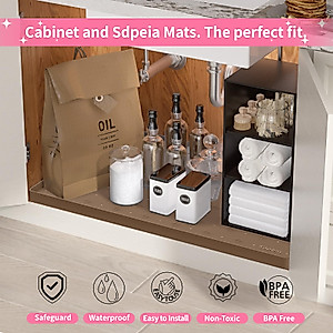 Sdpeia Under Sink Mat for [34" x 22"] Cabinet, Upgraded Silicone Waterproof Mat Kitchen Cabinet Liner Cabinet Protector Kitchen Organizers and Storage