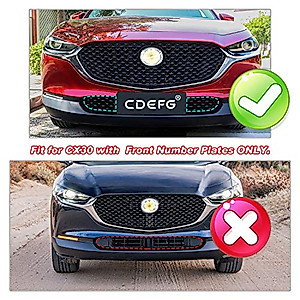 CDEFG CX30 Front Grill Mesh Inserts Trims Front Grille Guard for 2019 2020 2021 2022 2023 Mazda CX-30 Car Exterior Accessories ABS Material(2PCS) (300MM for CX30 Grilles)