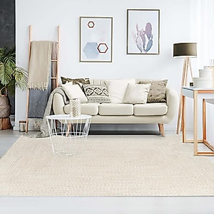 Superior Indoor/Outdoor Area Rug, Dual-Tone Reversible Braided Floor Decor for Patio, Front Porch, Entryway, Living Room, Office, Nursery, Artistic Home, 4' x 6', Cream-White