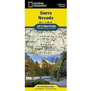 Sierra Nevada Map (National Geographic Destination Map)