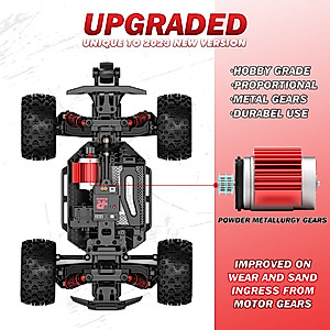 RIAARIO 1:18 All Terrain RC Car, 36 KPH High Speed Remote Control Car with 2.4 GHz Remote Control, 4WD Electric Vehicle Off-Road Truck, 4X4 Waterproof RC Trucks with 2 Rechargeable Batteries