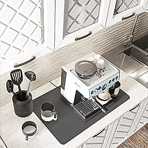 Coffee Mat for Pot Espresso Machine, Large Coffee Maker Mat for Countertops, Coffee Bar Accessories Under Appliance Mats, Golener coffee bar mat, Thick Countertop Protector 25"x17"(Grey)