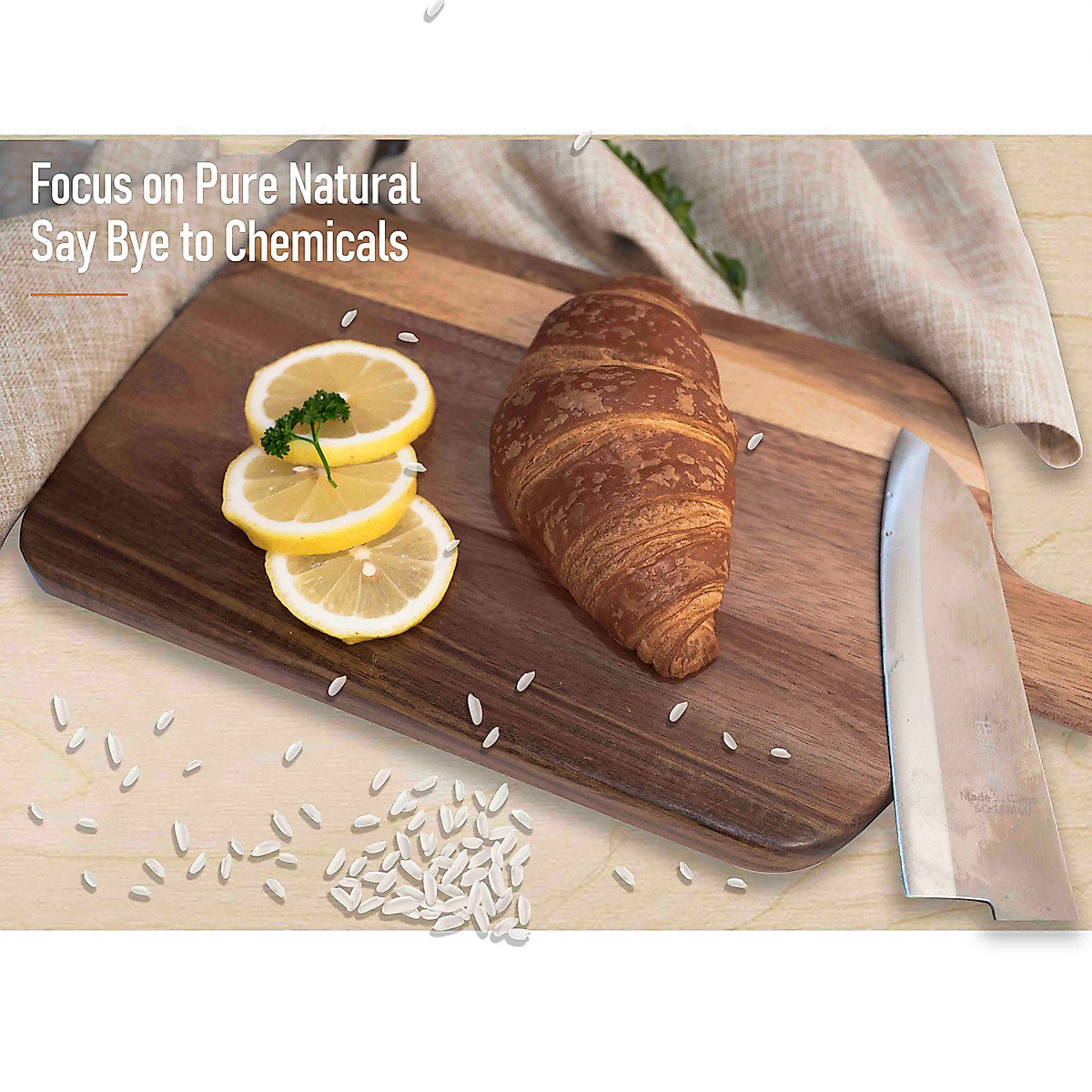 Acacia Wood Cutting Board with Handle,Wooden Charcuterie Board for Meat,Cheese Board,Bread,and Charcuterie-Decorative Wooden Serving Board for Kitchen Butcher Block Carving Board for Kitchen