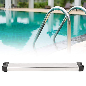 Restokki Swimming Pool Ladder Pedal, Stainless Steel & ABS, Anti-Slip, Silver