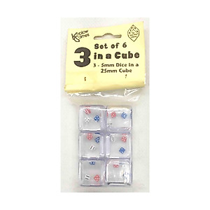 Koplow Games 3 in a Cube (Red-White-Blue) Clear 25mm D6 6ea